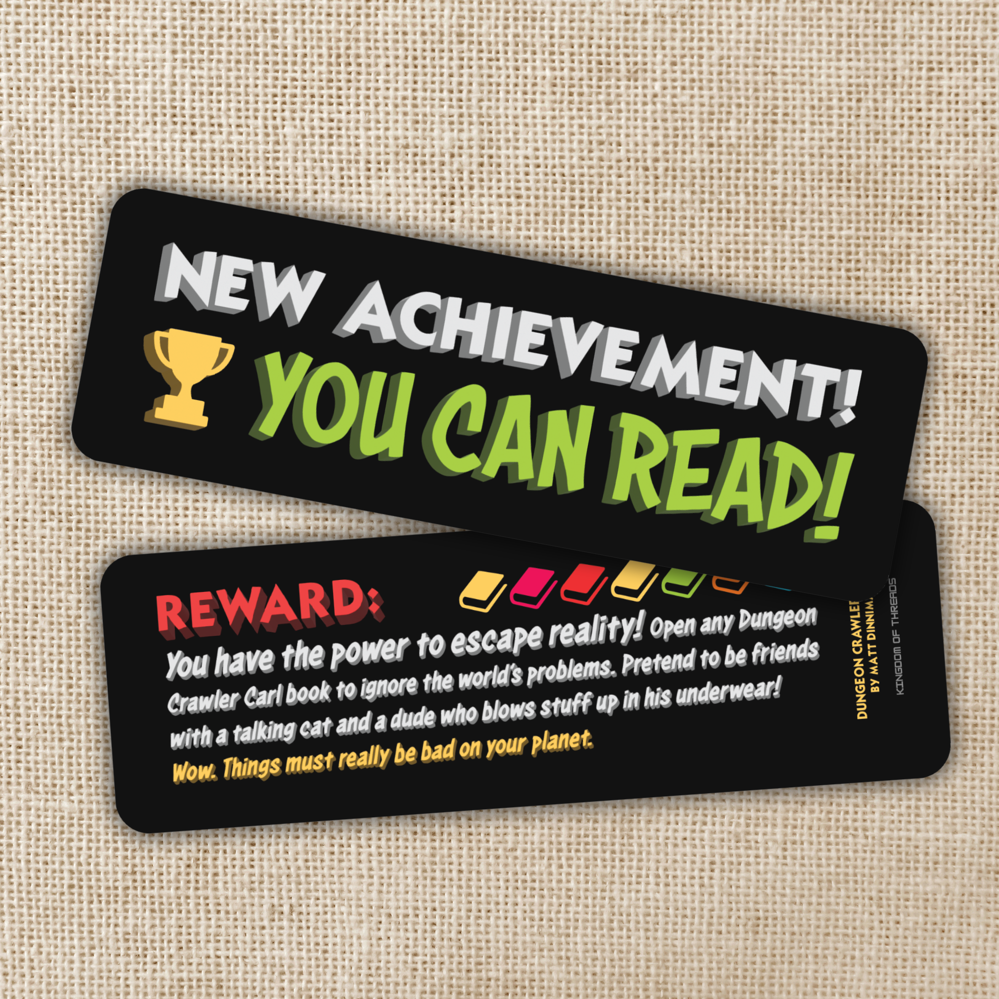 New Achievement You Can Read Bookmark | Dungeon Crawler Carl – Cleary's ...