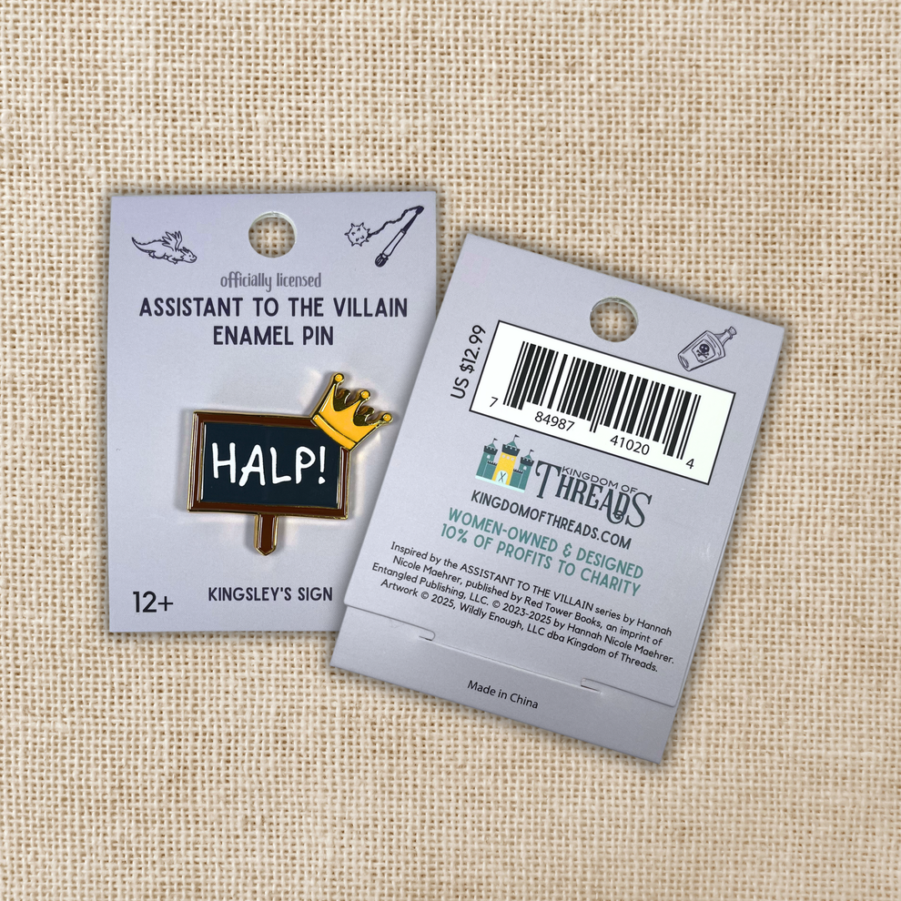 Kingsley’s Halp Sign Enamel Pin | Assistant to the Villain – Cleary's ...